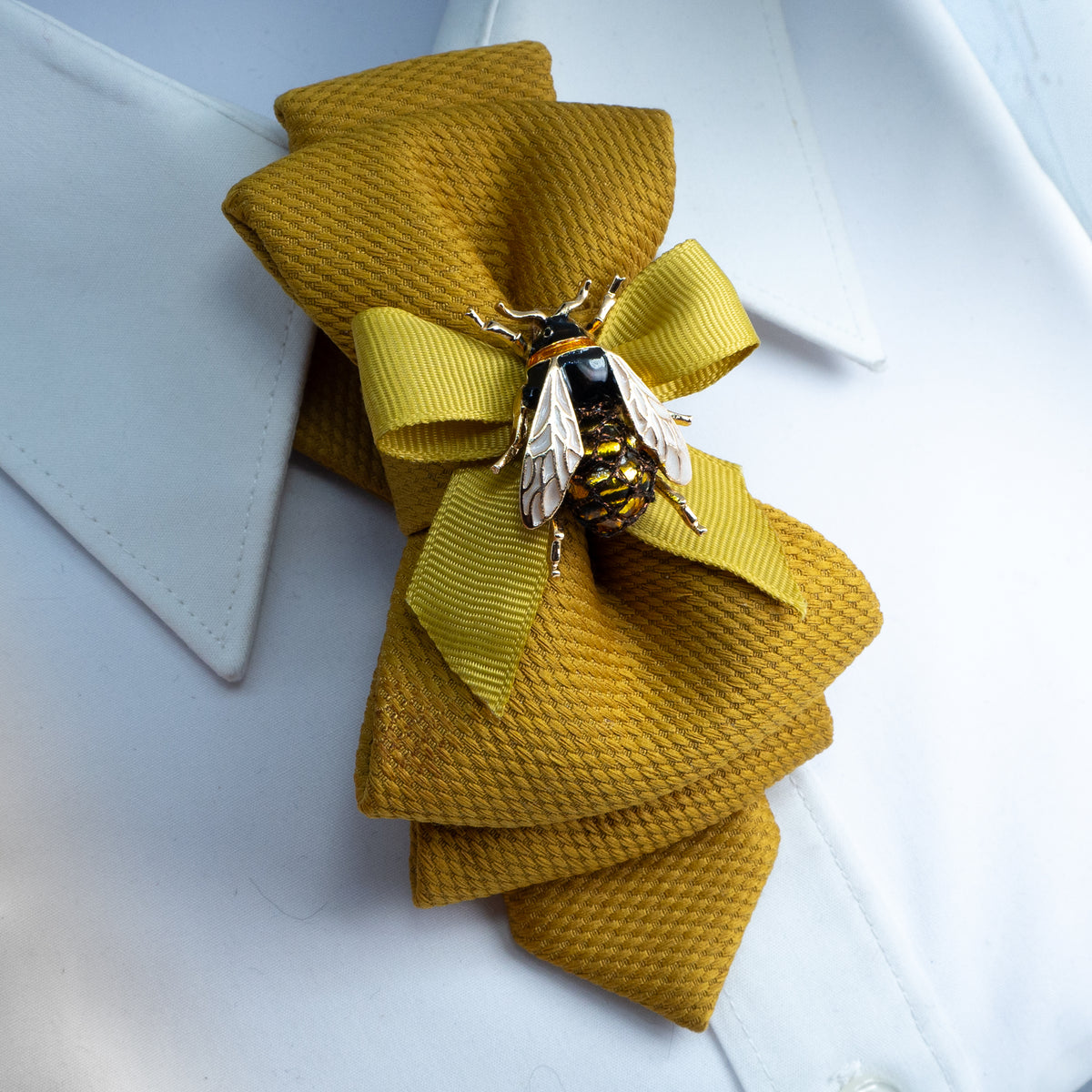YELLOW TIE 'SWEET SWARM' | Unique handmade bow ties